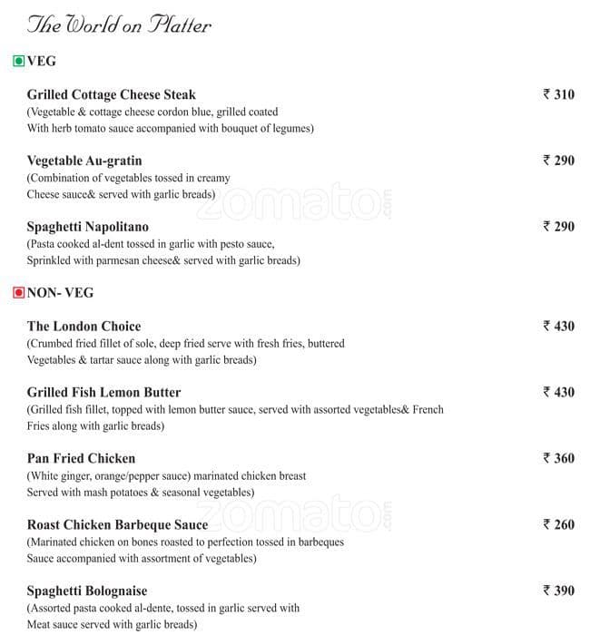 Menu at Illusion Bar - Clarks Inn, New Delhi