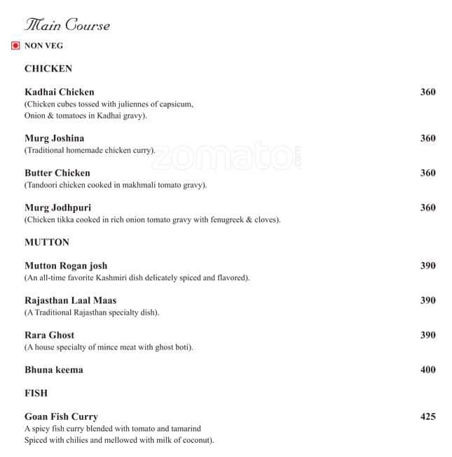 Menu at Illusion Bar - Clarks Inn, New Delhi