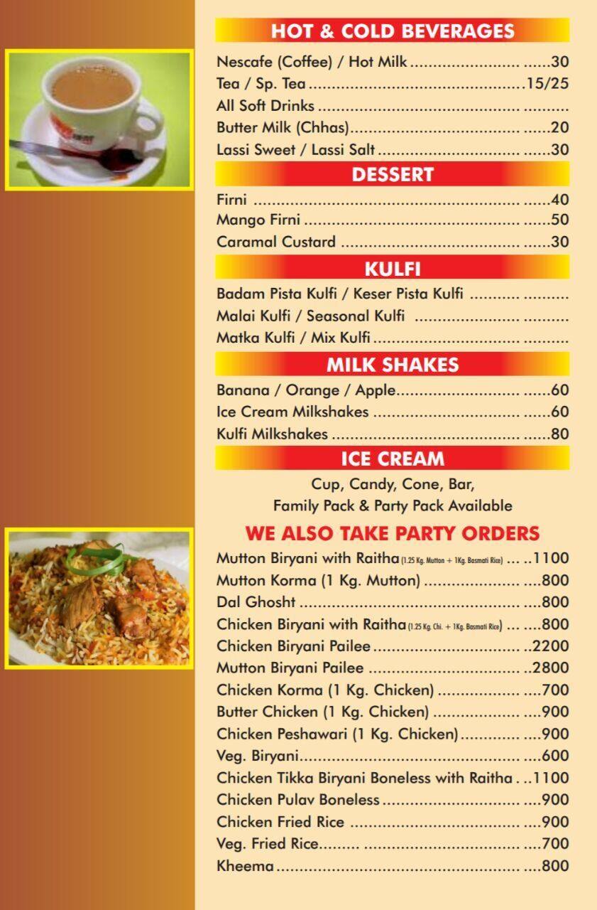 Cafe Pakeezah Menu, Menu for Cafe Pakeezah, Santacruz West, Mumbai - Zomato
