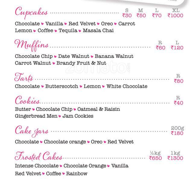 Menu at I Love Babycakes (Malabar Hill), Mumbai, 6/63