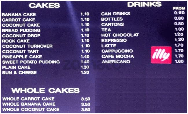 Menu at Rainbow Bakery London, London