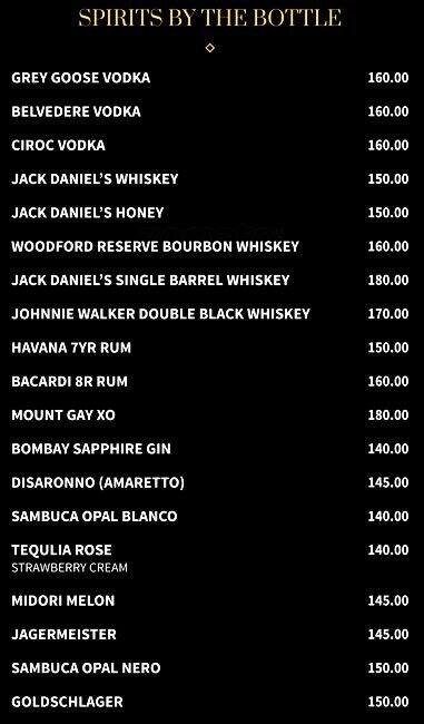 Menu at Neo Barbican, London, 14-17 Carthusian St