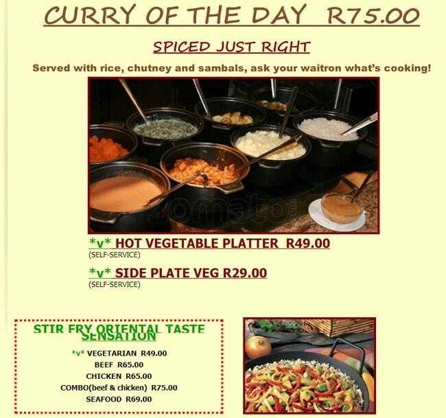 Menu at Porterhouse restaurant, Roodepoort