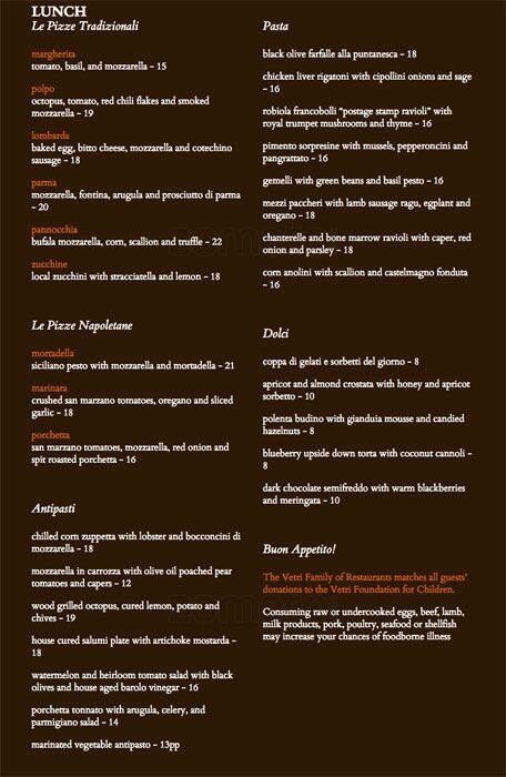 Osteria Menu, Menu for Osteria, Fairmount, Philadelphia - Urbanspoon/Zomato