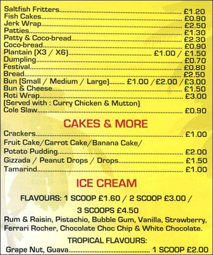 Menu at Savannah pub & bar, London, 14 Clapham High St