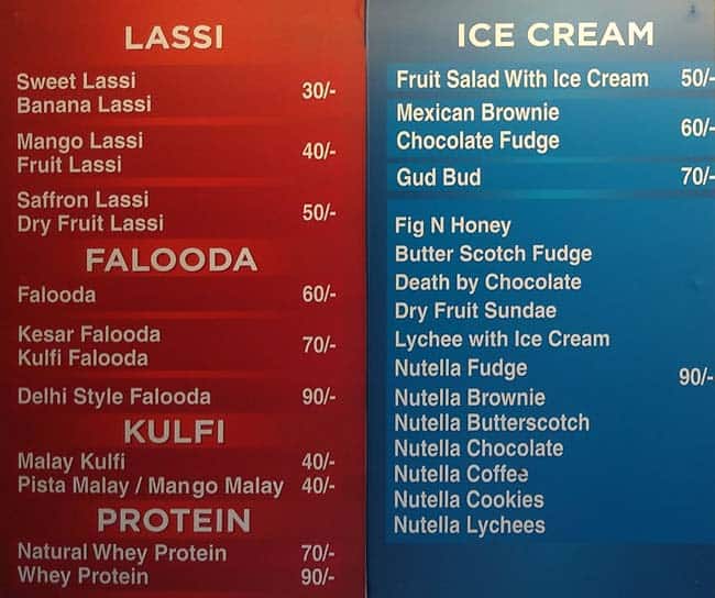 Menu at Lassi Corner, Tirupattur, 99/4