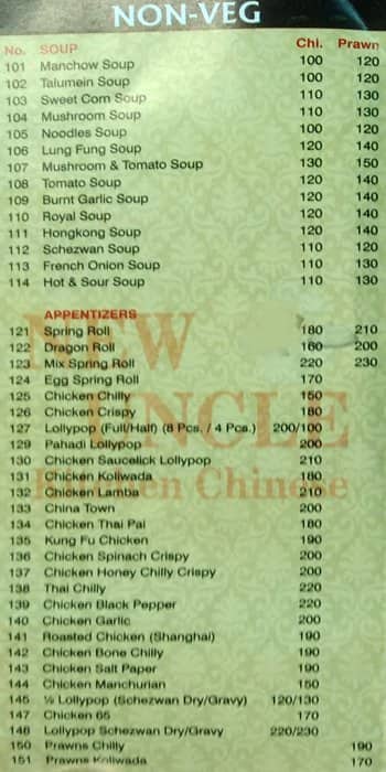 New Uncle Kitchen Menu, Menu for New Uncle Kitchen, Upvan, Thane West ...