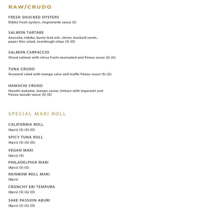 Menu of 3BK - Armani Hotel Dubai, Downtown Dubai, Dubai