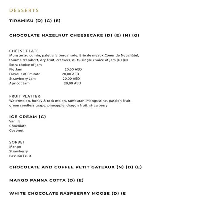 Menu at 3BK Restaurant - Burj Khalifa, Dubai