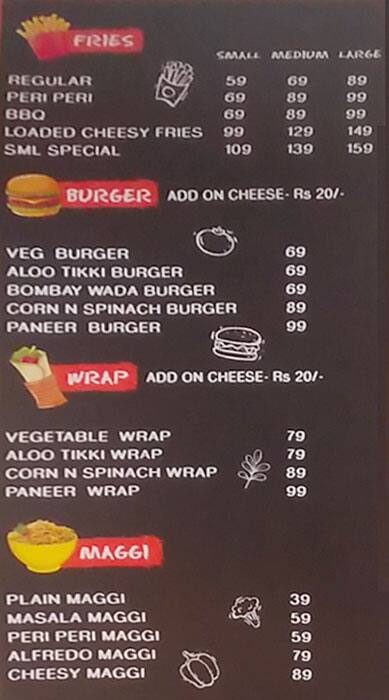 Menu of SML, Nerul, Navi Mumbai