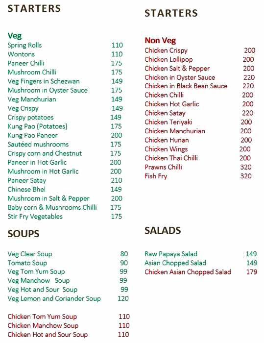 Menu of The Bao Street, Chembur, Mumbai