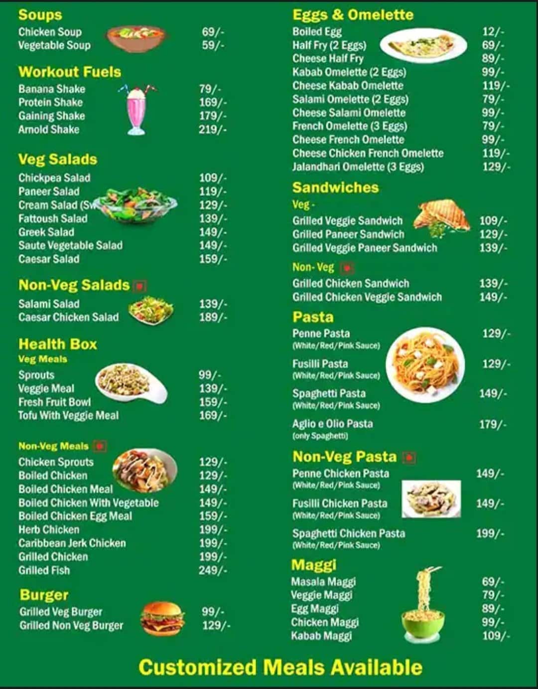Menu of Mr Healthy, Sector 7, Faridabad