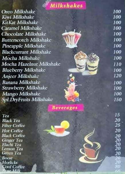 Menu of Aj House Of Cafe, Gachibowli, Hyderabad