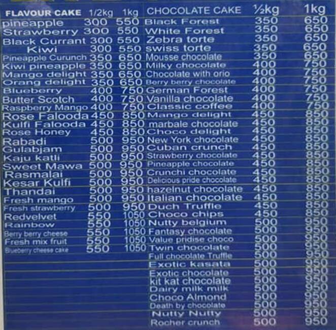 Menu of LC Live Cake's, Ghansoli, Navi Mumbai