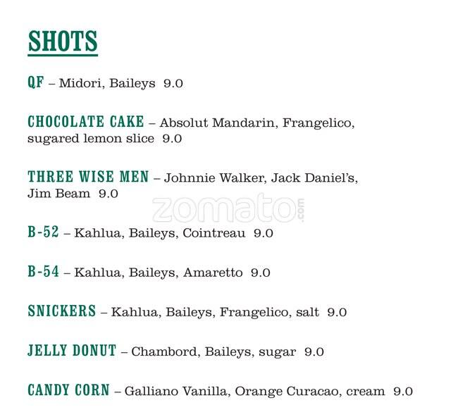 Menu at Villager pub & bar, Auckland, Upland Rd
