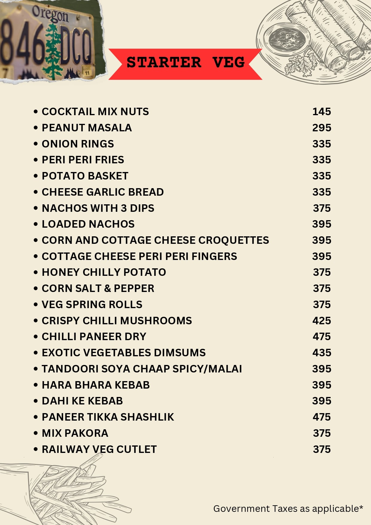 Menu of Route 04, Connaught Place, New Delhi