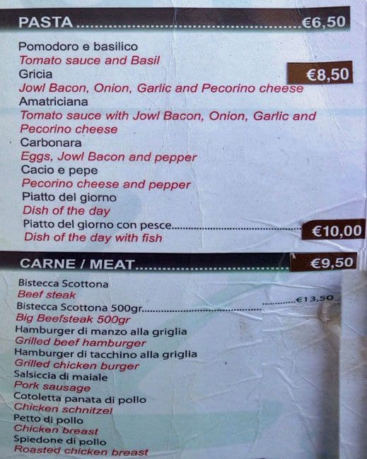 Menu da Cafe' Del 15 Gana Srl, Roma