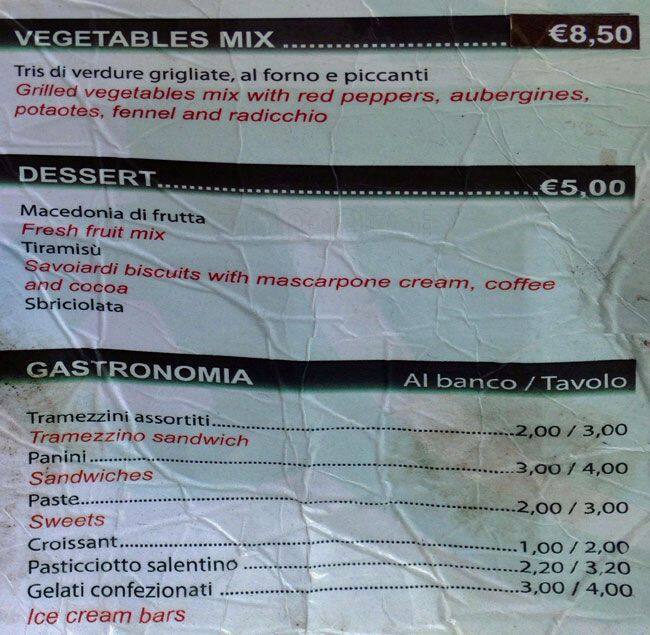 Menu da Cafe' Del 15 Gana Srl, Roma