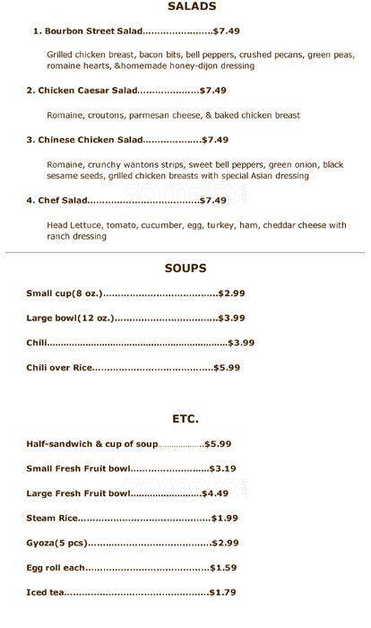 Menu at Cafe Five, Seattle