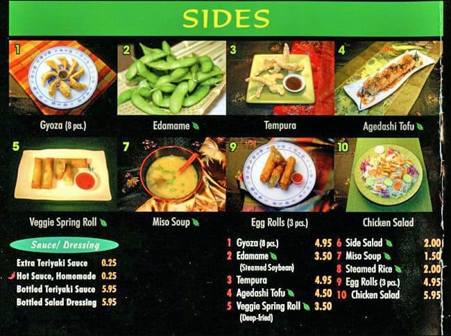 Menu at Highline Teriyaki restaurant, Des Moines, Pacific Hwy S