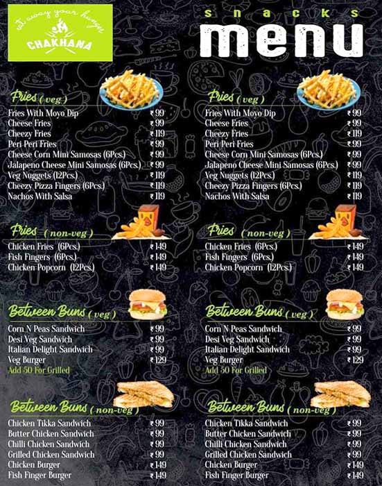 Menu of Chakhna, Kestopur, Kolkata