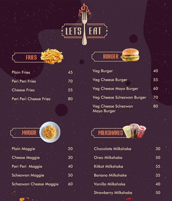 Menu of Lets Eat, Lower Parel, Mumbai
