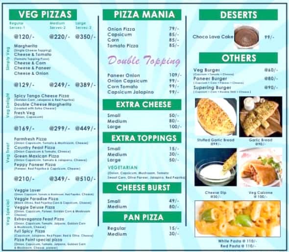 Menu of Pizza Point, Sector PI, Greater Noida