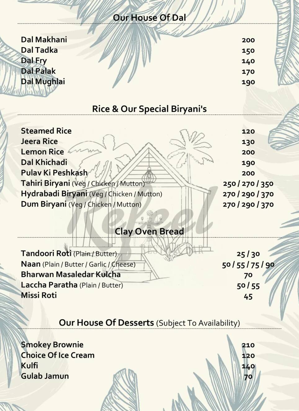 Menu of Refeel Resto & Bar, Talegaon, Pune