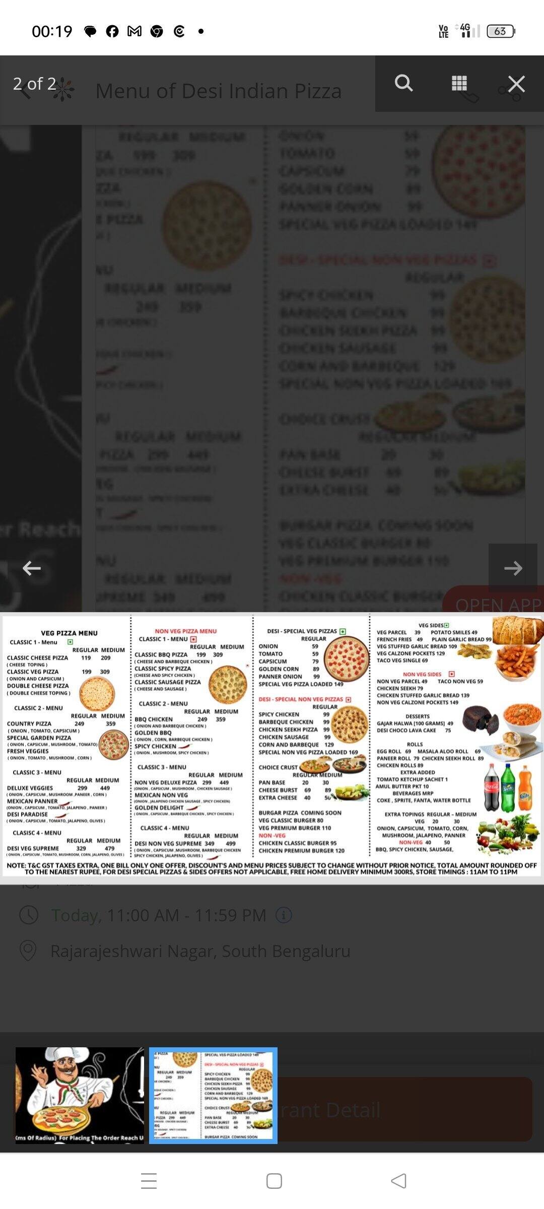 Menu of A 1 Tandoor, Uttam Nagar, New Delhi