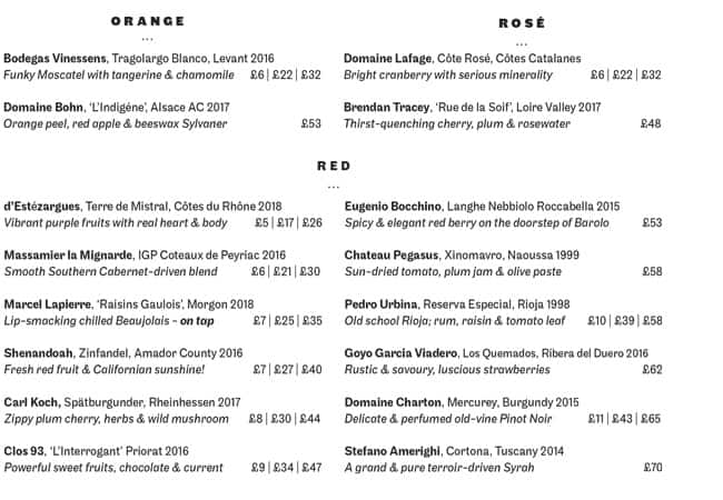 Menu at The Quality Chop House pub & bar, London