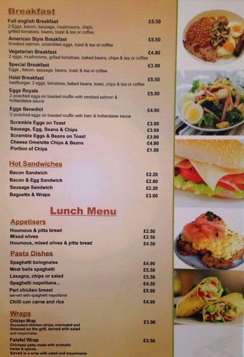 Menu at Deli Diner cafe, London