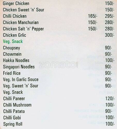 Menu at Nirvaanam Hotel, Gurugram Rural