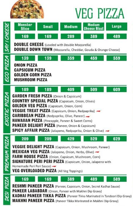 Menu at Chicago Pizza, Gurugram Rural, SF 14