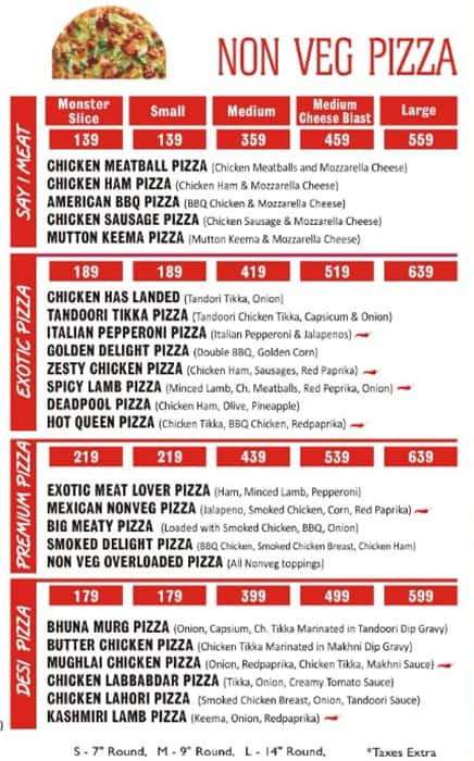 Menu at Chicago Pizza, Gurugram Rural, SF 14