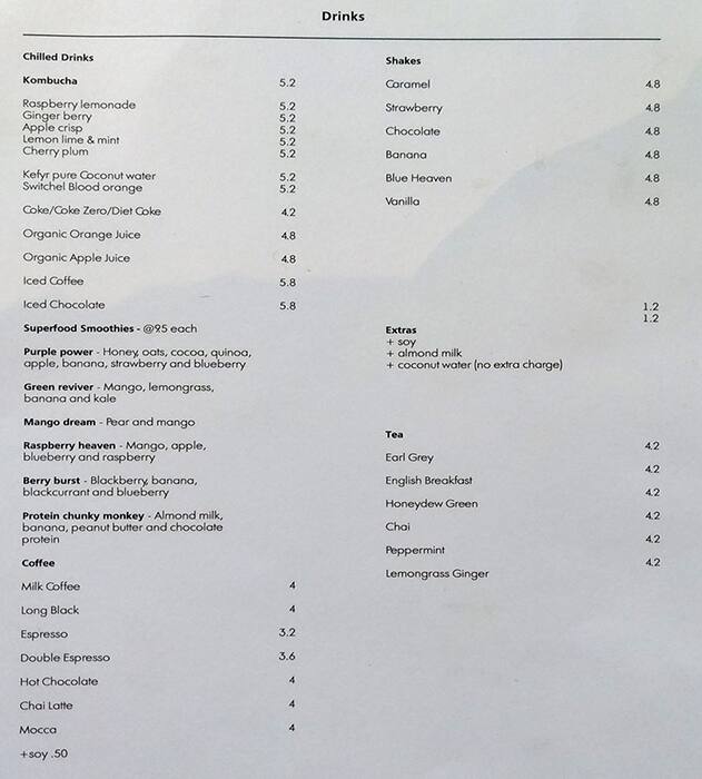 Menu at Crowded House restaurant, Williamstown