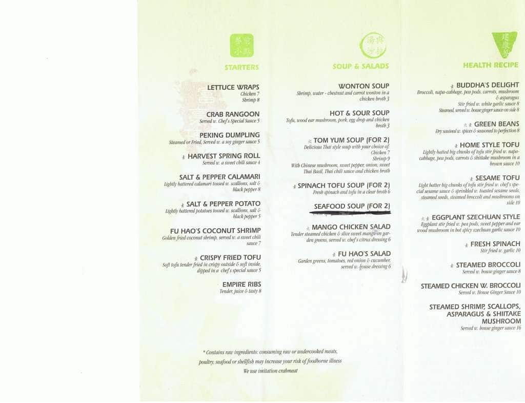 Fu Hao Bistro Menu, Menu for Fu Hao Bistro, Riverside, Jacksonville ...