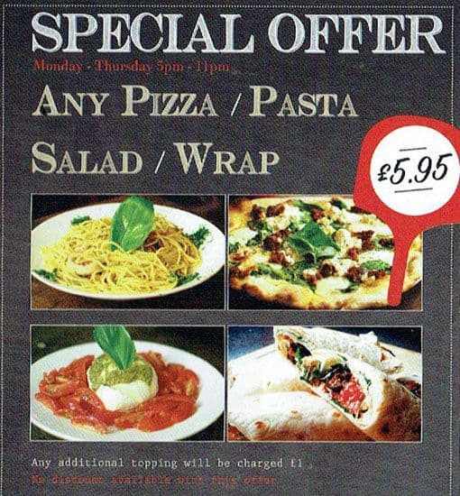 Menu at The Bite pizzeria, London, 533 Kingsland Road