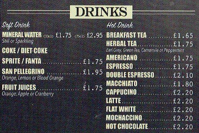 Menu at The Bite pizzeria, London, 533 Kingsland Road