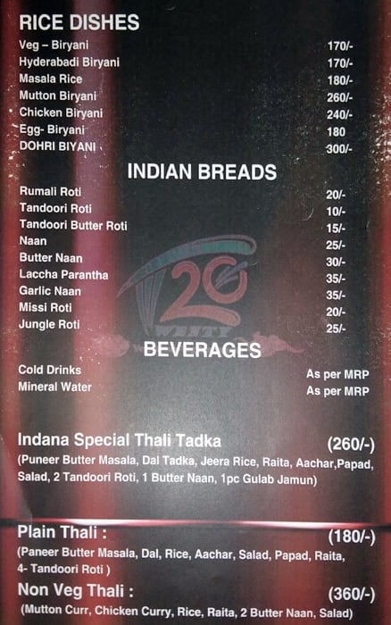 Menu at Twenty 20 Take Away, Jaipur