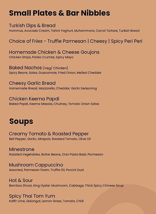 Menu of Babylon Bar And Kitchen, Jubilee Hills, Hyderabad