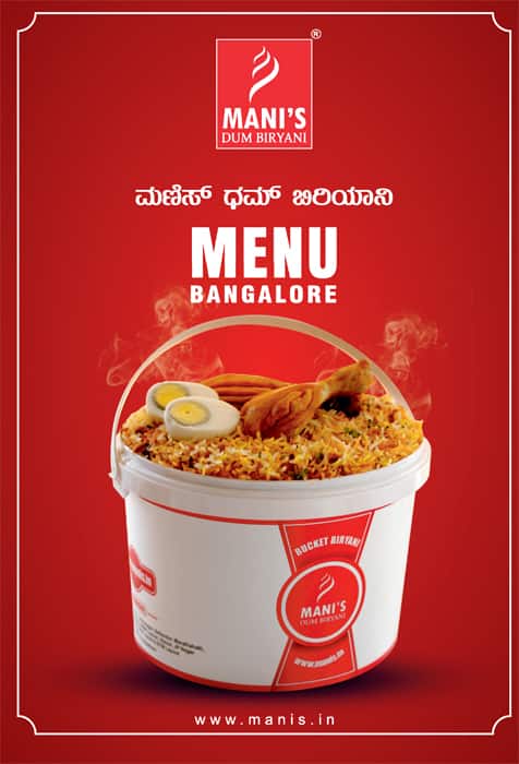 Menu of Mani's Dum Biryani, Ulsoor, Bangalore