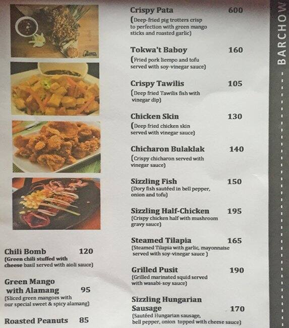Menu at Chef's Bistro, Marikina, 771 Gil Fernando Street