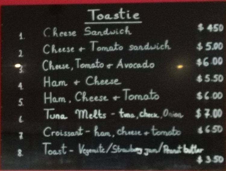 Menu at Ladybird Cafe, Collingwood