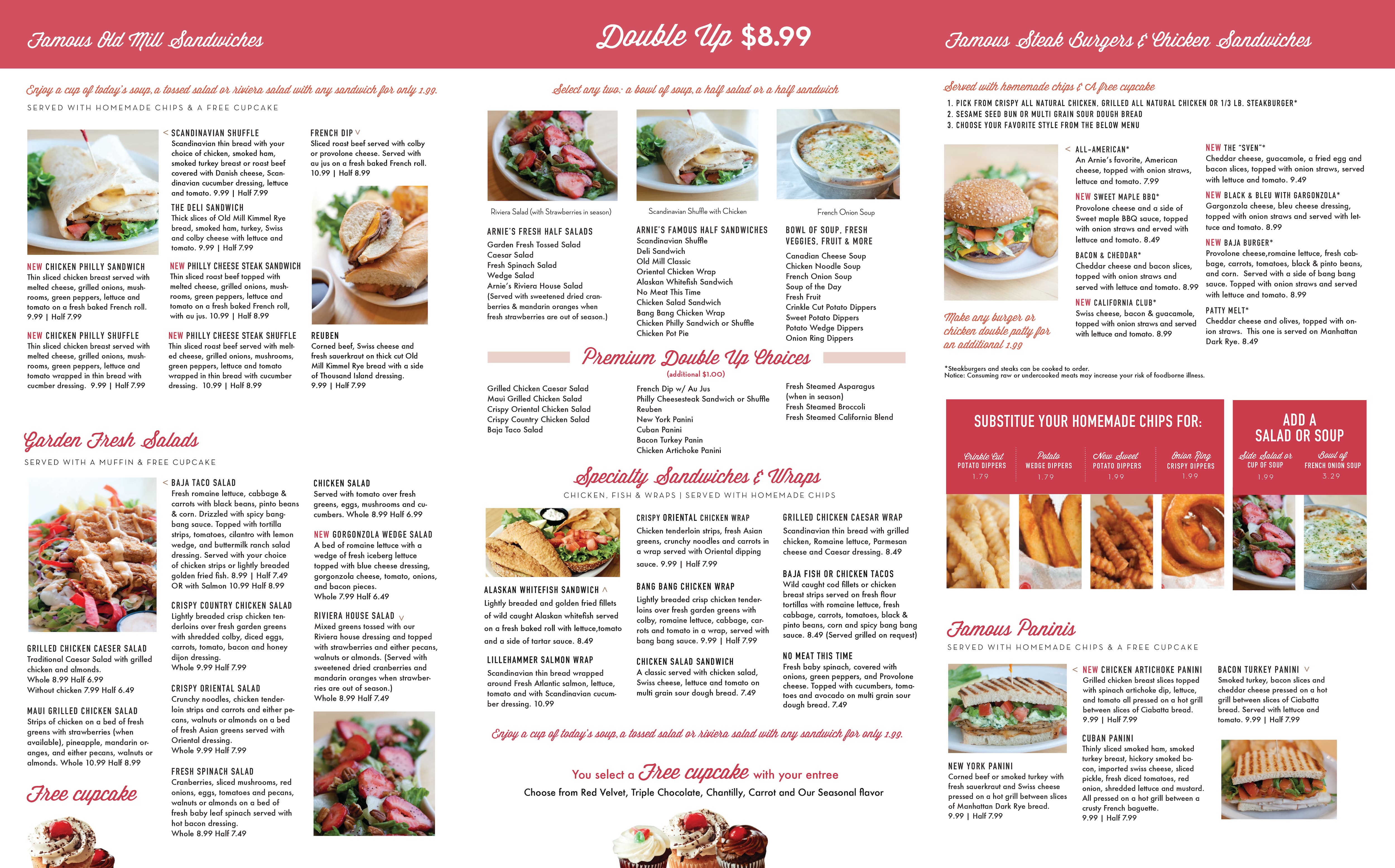 Menu at Arnie's restaurant, Grand Rapids, E Beltline Ave SE