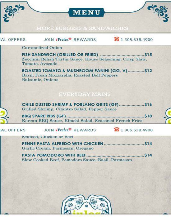 Menu at Jules Kitchen, at Circa 39 Hotel pub & bar, Miami Beach