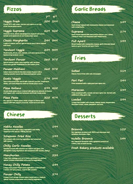 Menu at The Oven Project Cafe, Udaipur