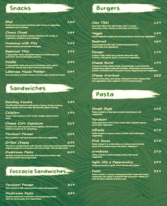 Menu at The Oven Project Cafe, Udaipur