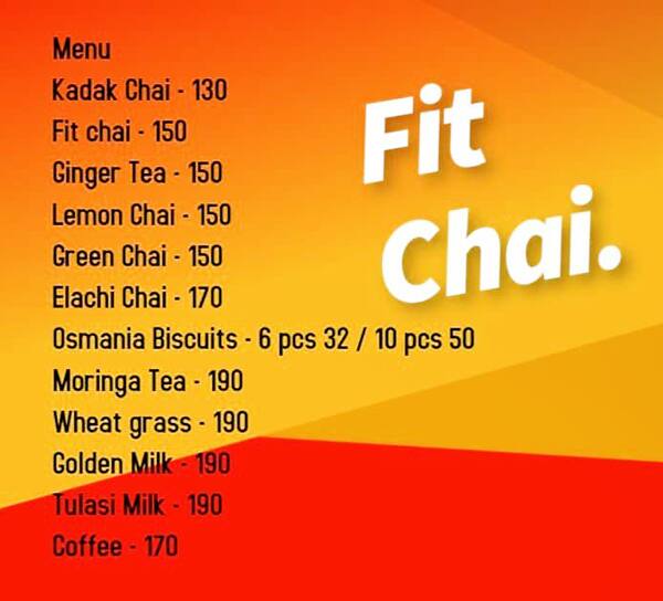 Menu of Fit Chai, Manikonda, Hyderabad
