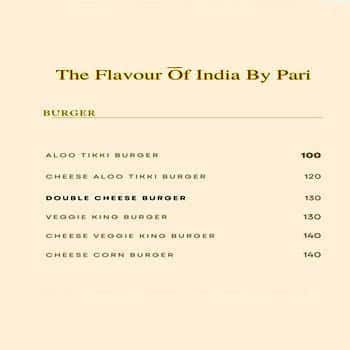 Menu of Flavour Of India By Pari, MG Road, Gurgaon