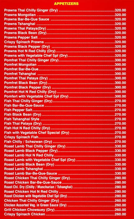 Menu at Fat Kong chinese Restaurant, Mumbai, Khar Road Railway Station